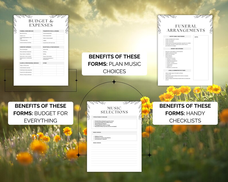 Funeral Service Planner Printable, Memorial Organizer (digital Download ...