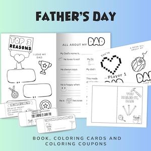 Father's Day Coloring Bundle Printable, Father's Day Crafts, Presents ...