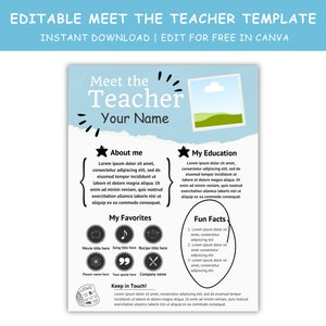 Meet the Teacher Canva Template Paper Theme - Etsy