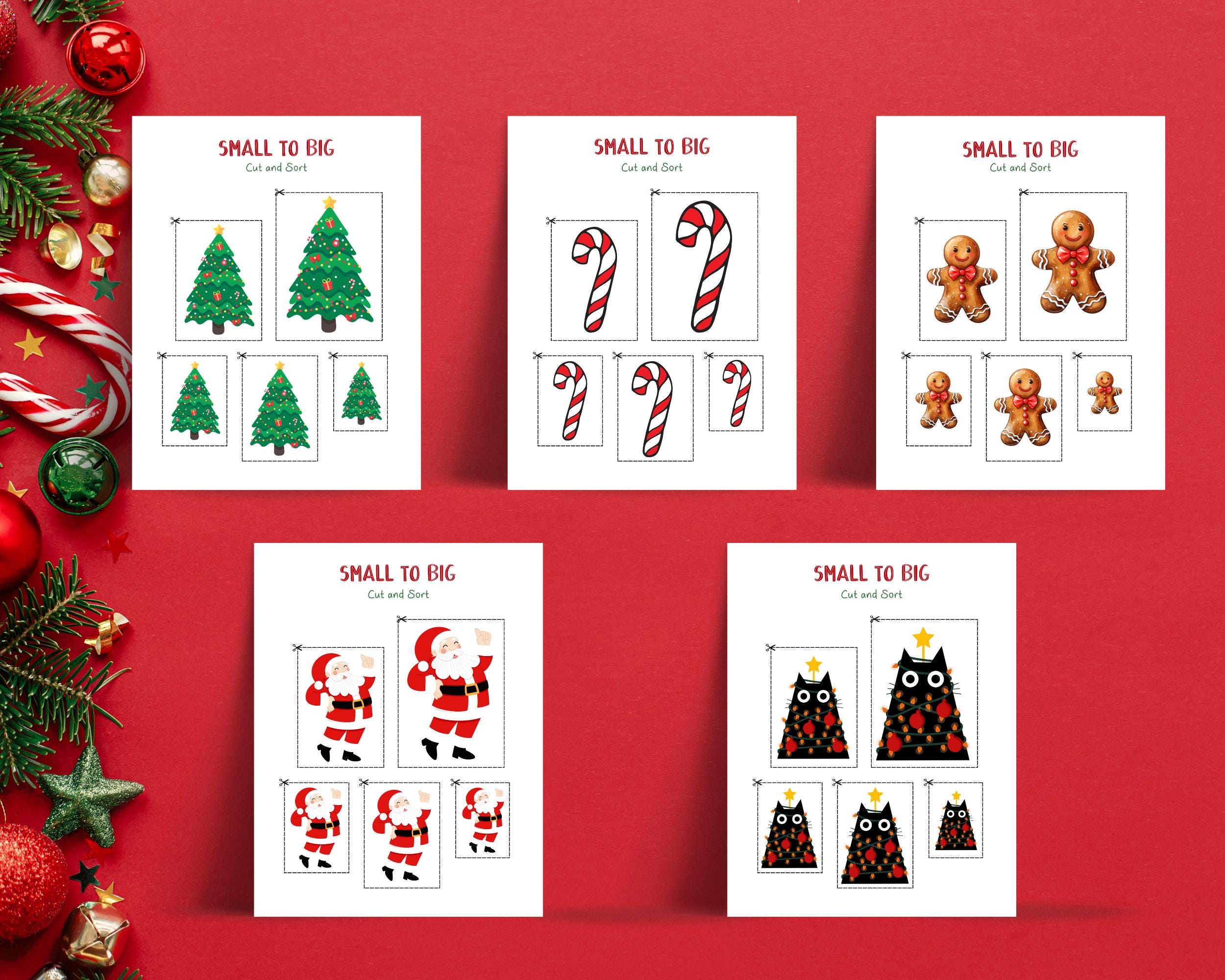 Christmas Sorting Activity Printable, Size Matching Game (digital ...