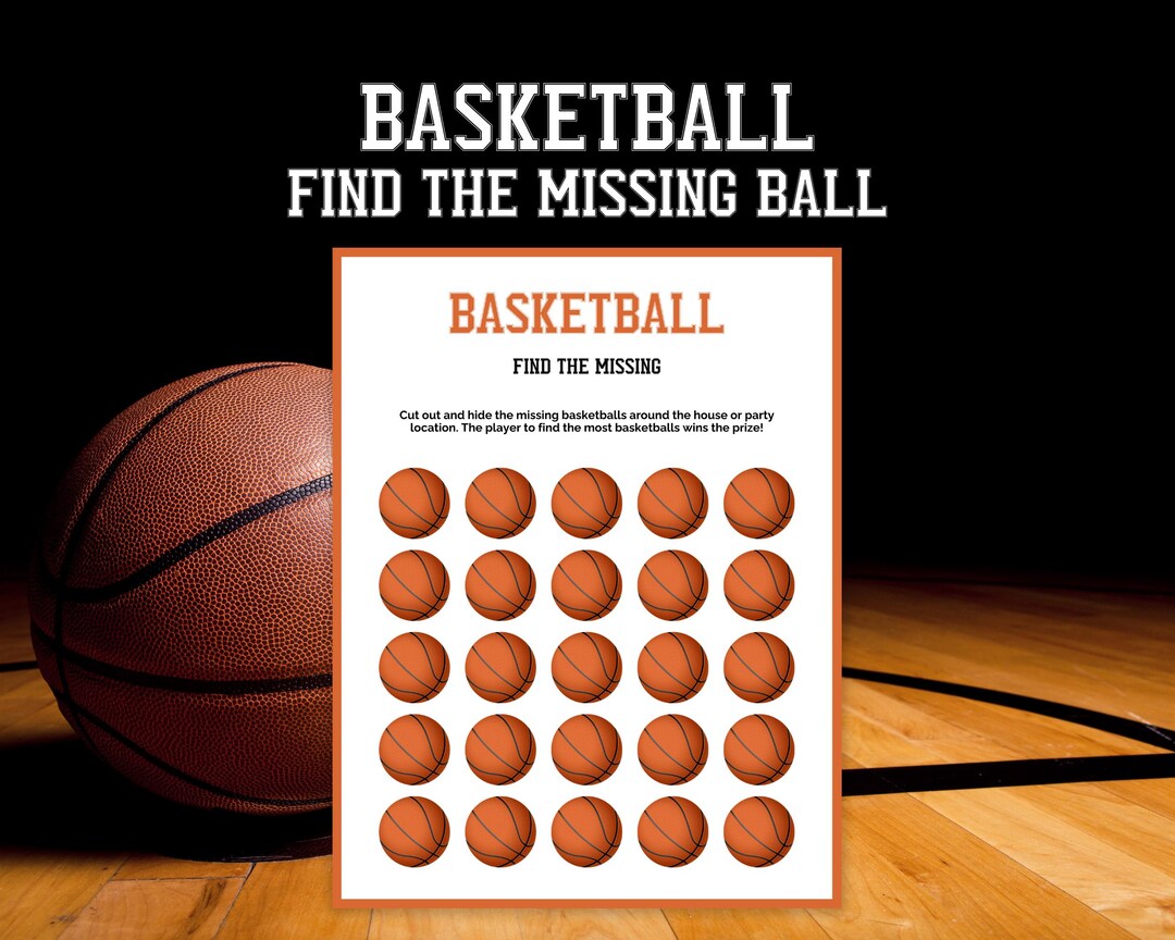 Basketball Find the Missing Ball Game Printable, Sports Fan, Trivia ...
