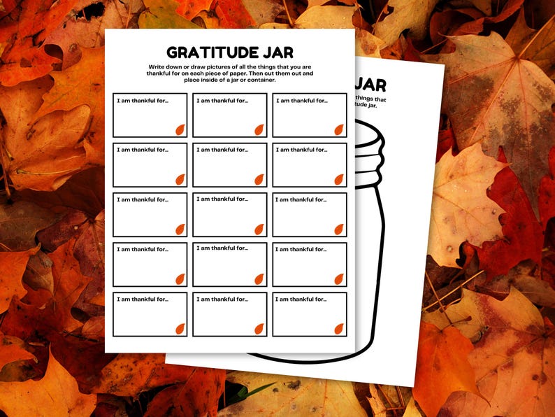 Thanksgiving Gratitude Jar Activity Printable - Etsy