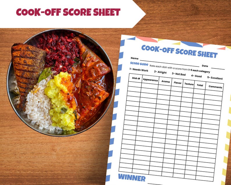 Editable Food Contest Kit – Printable Ballots, Scorecards ...