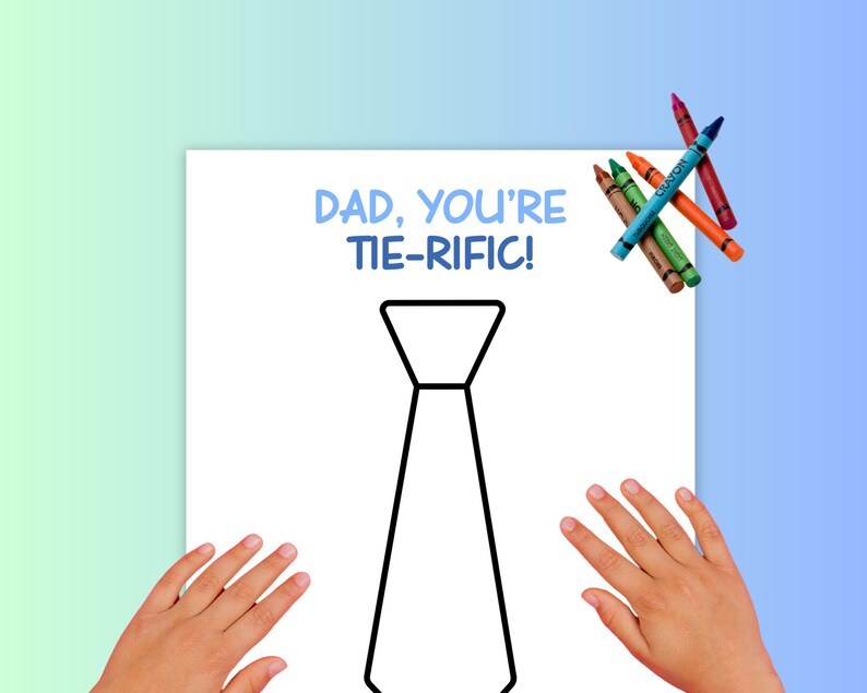 Father's Day Necktie Craft Printable, 'tie-rific' Pun (digital Download ...