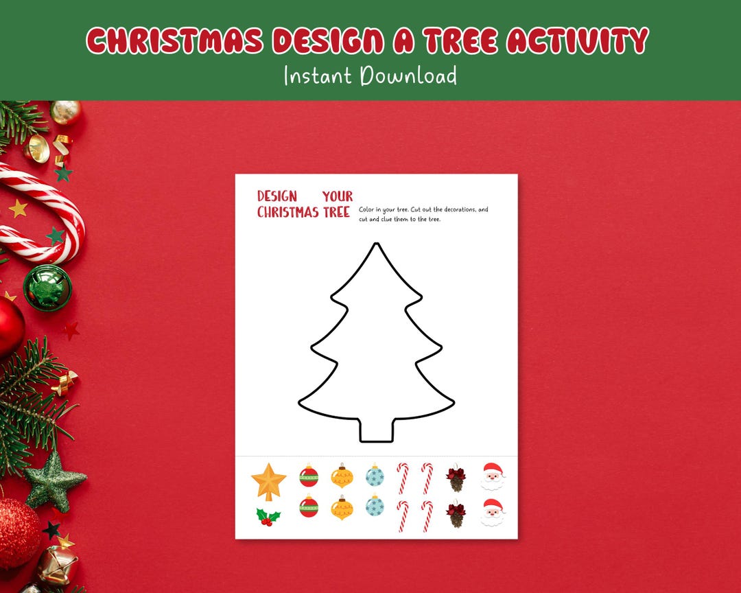 Christmas Design a Tree Printable, Classroom Activity, Christmas DIY ...