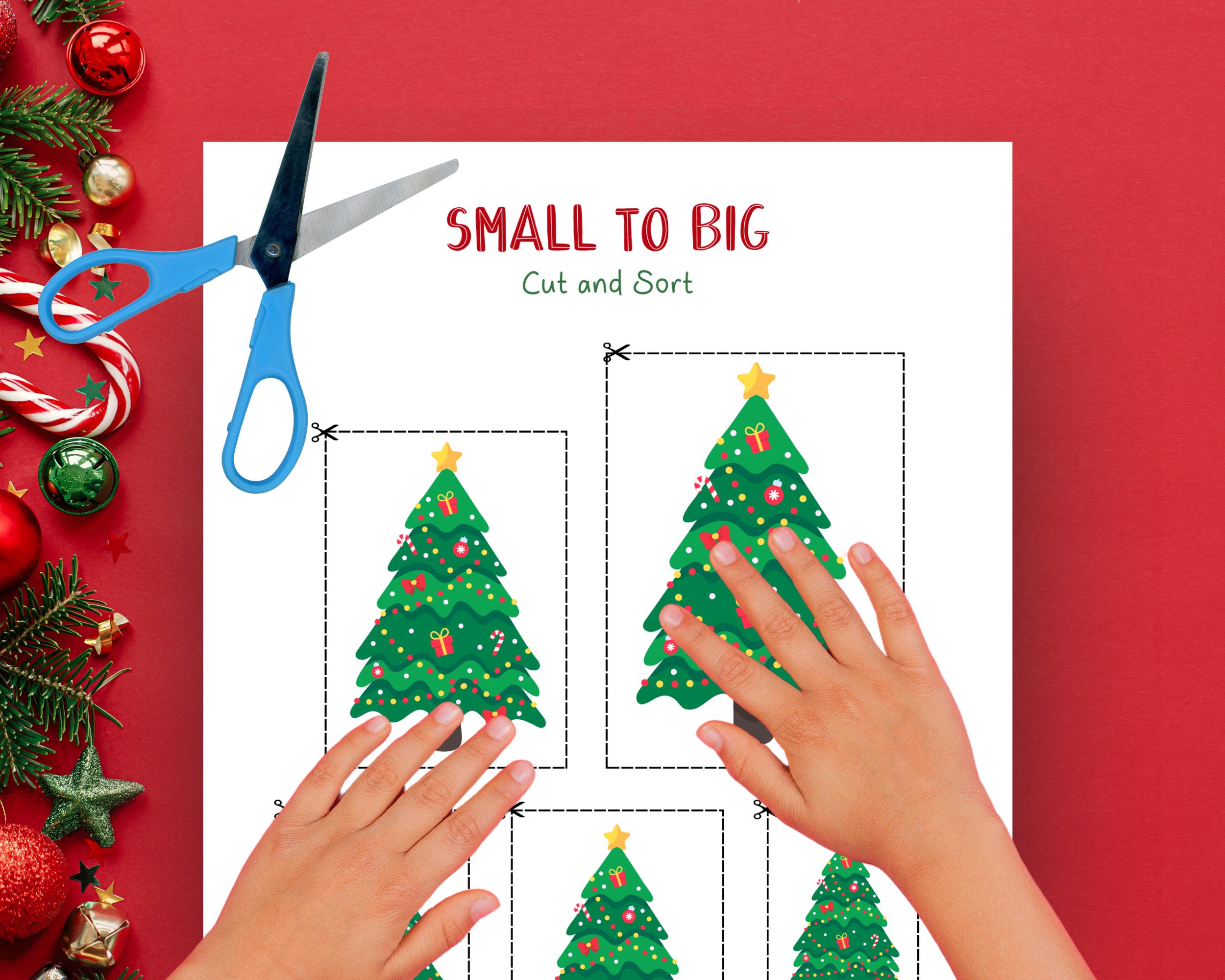 Christmas Sorting Activity Printable, Size Matching Game (digital ...