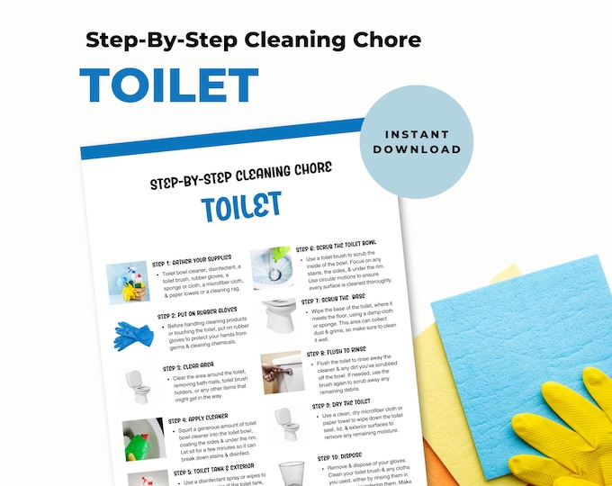 Kitchen Sink Step-by-step Visual Aid - Cleaning Chore Guides- Cheat ...