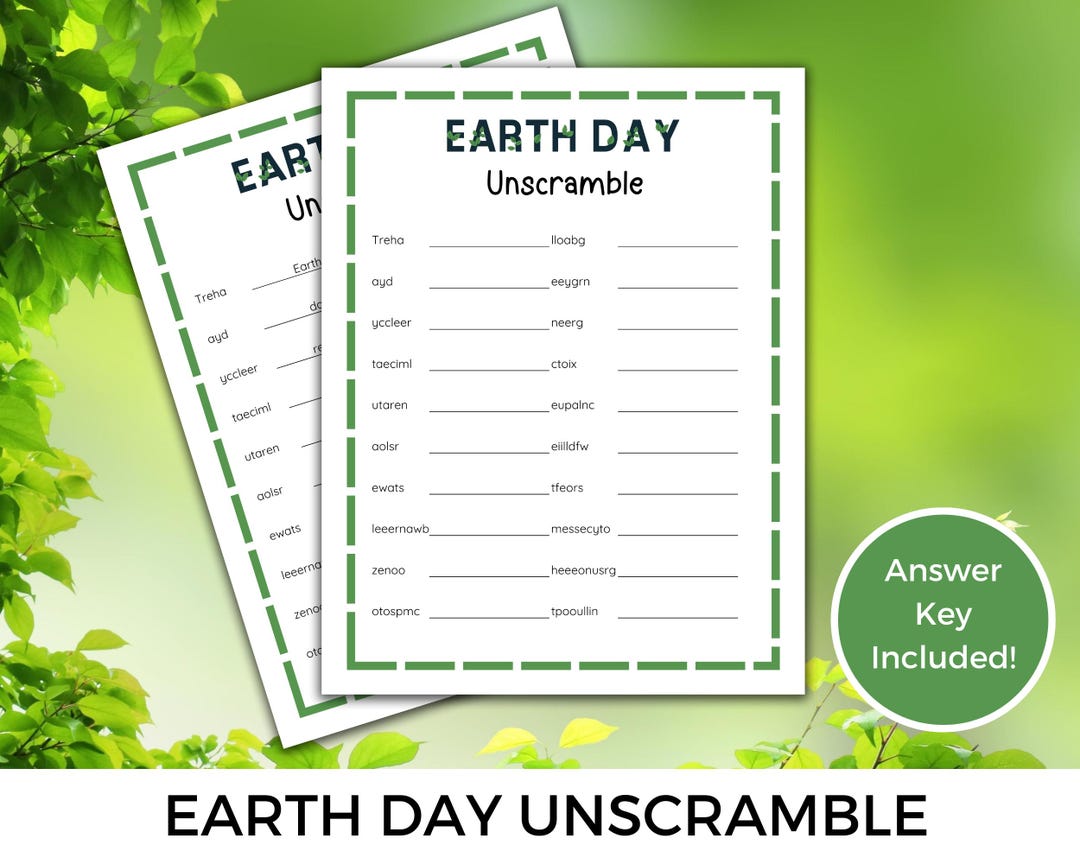Earth Day Unscramble Activity Printable, Classroom Activities, Earth ...