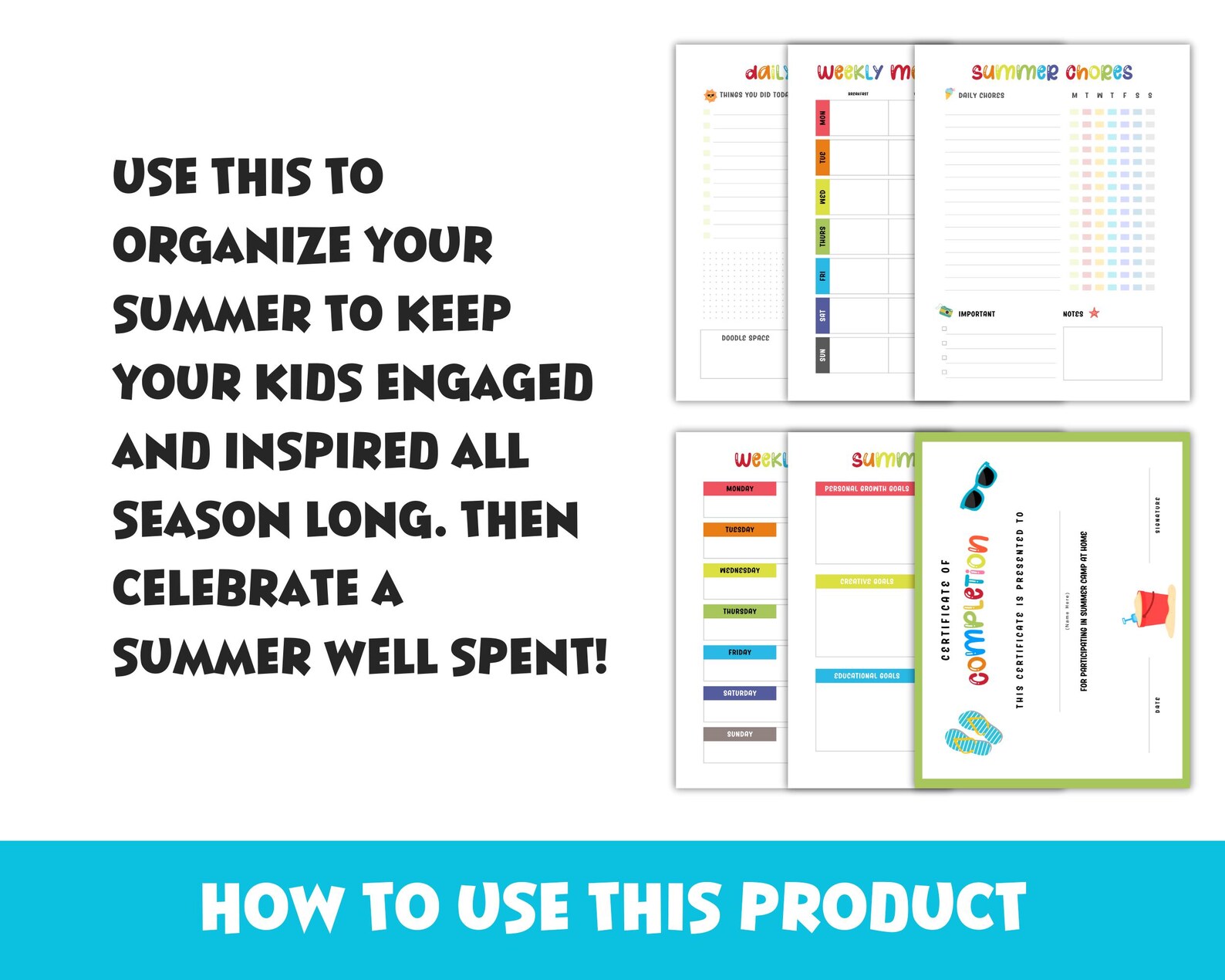 Summer Camp at Home Planner Printable, Kids Activity Bundle (digital ...