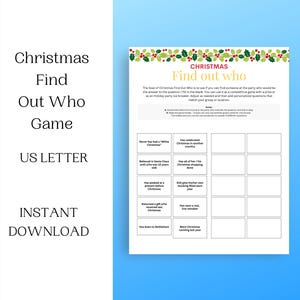 Christmas Find Out Who Game Printable - Etsy