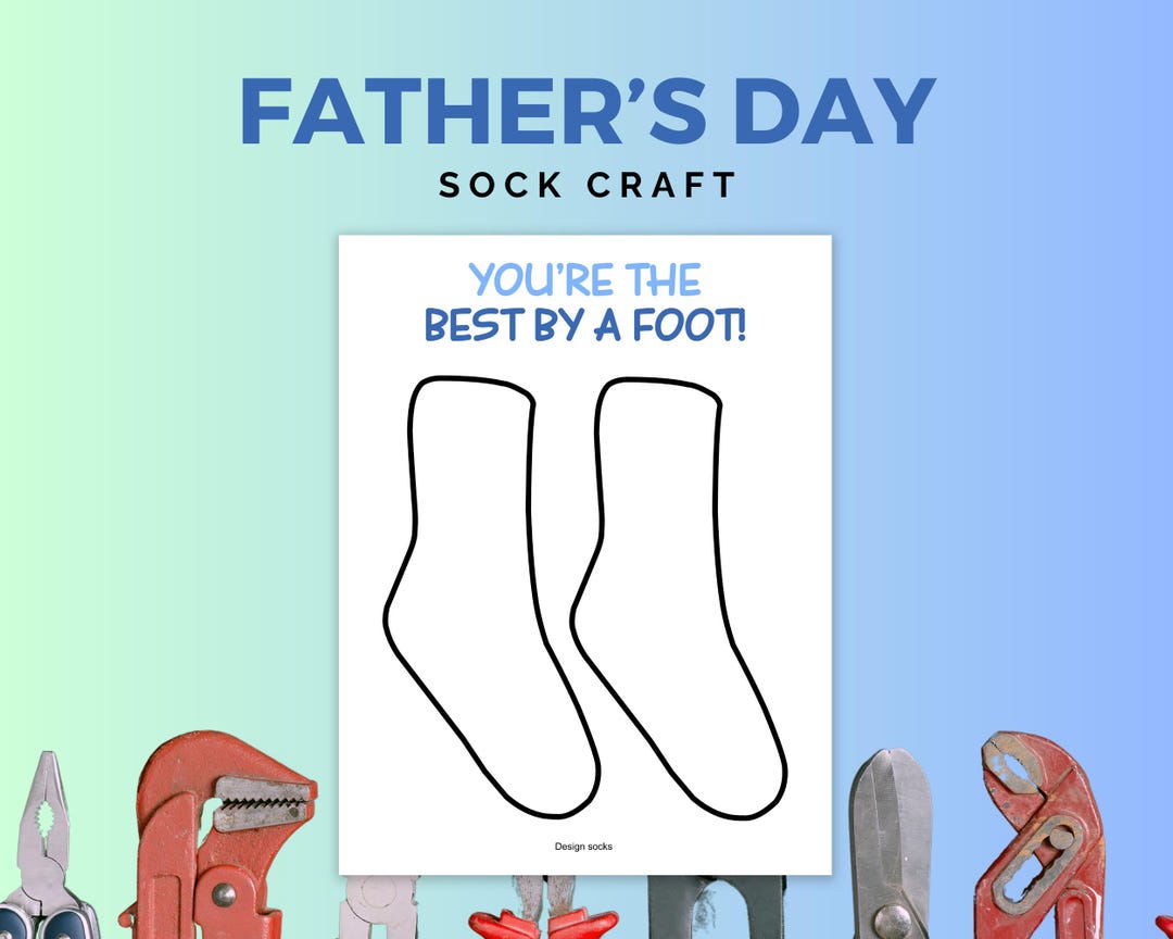 Father's Day Sock Craft Printable, Father's Day Crafts, Presents for ...