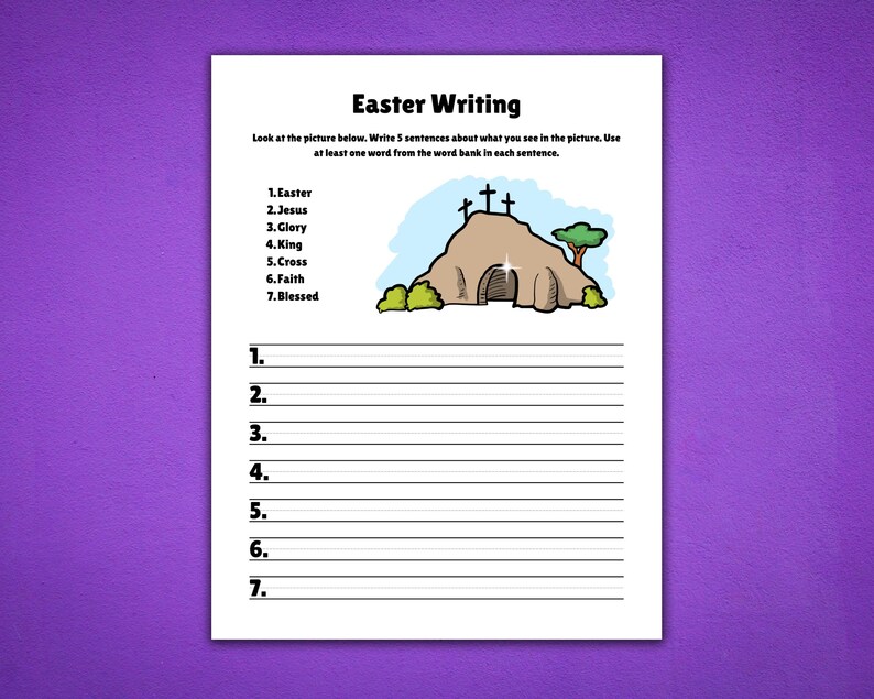 Easter Writing Activity Printable, Sunday School Craft (digital ...
