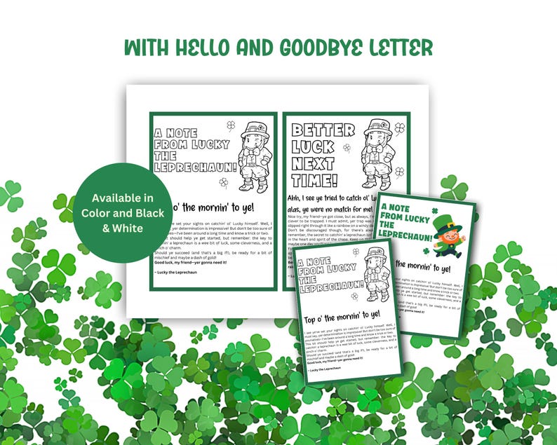 Leprechaun Trap Kit Printable, Leprechaun Letter, St. Patrick's Day ...