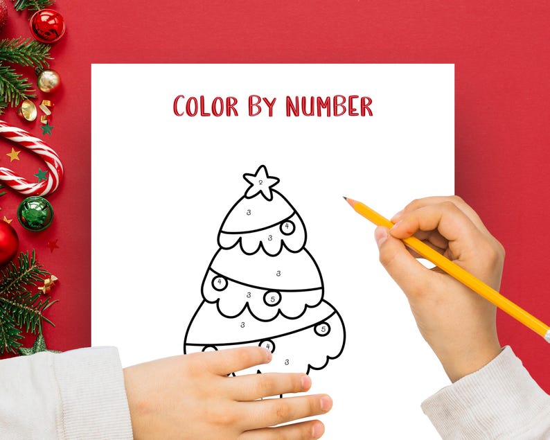Christmas Color by Number Printable, Christmas Coloring, Winter ...