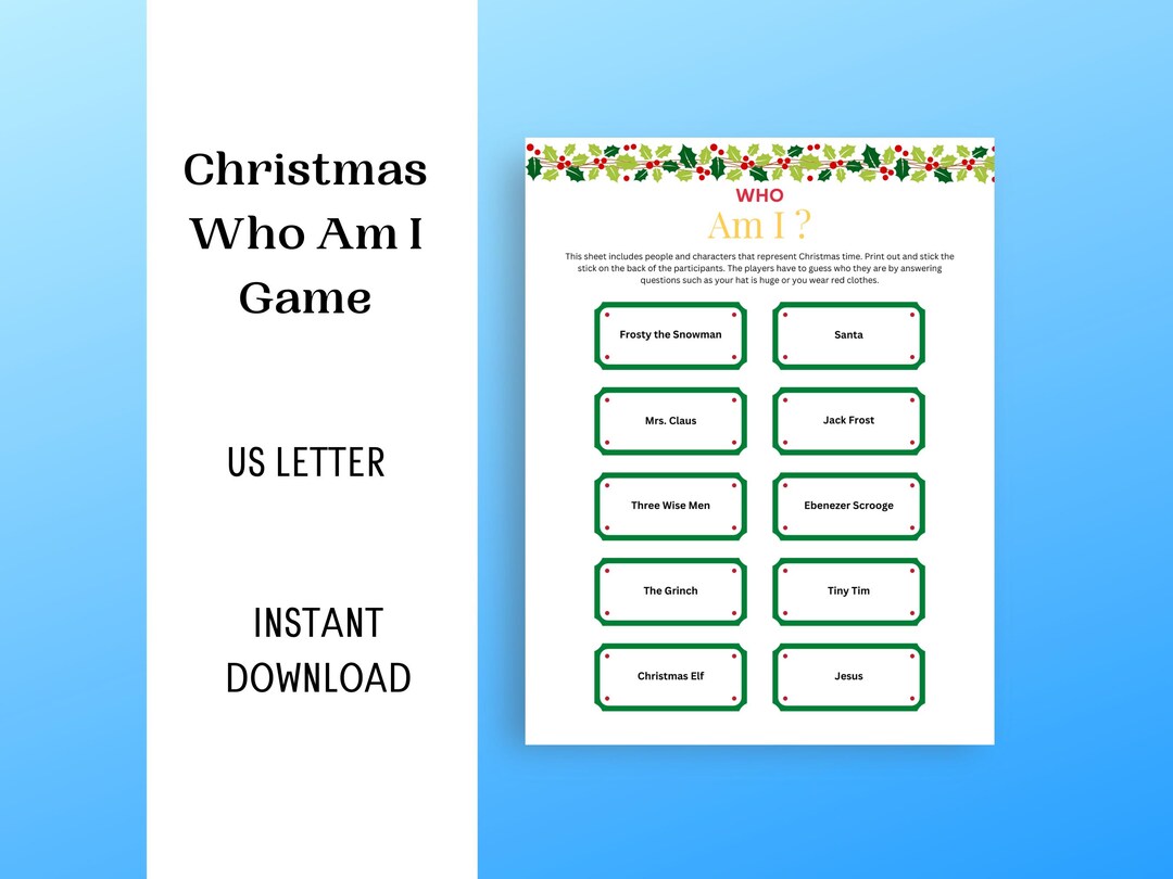 Christmas Who Am I? Printable - Etsy