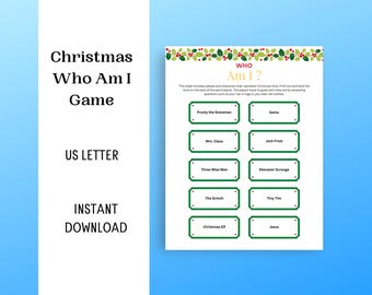 Christmas Who Am I? | Christmas Party Game Printable | Digital Download ...