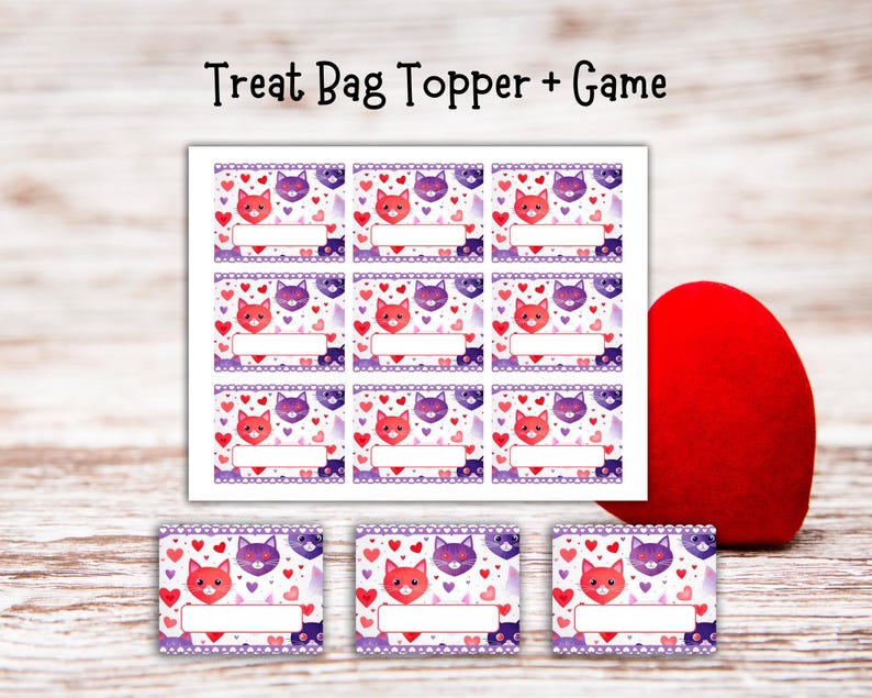 Cat Treat Bag Topper & Game Printable - Etsy