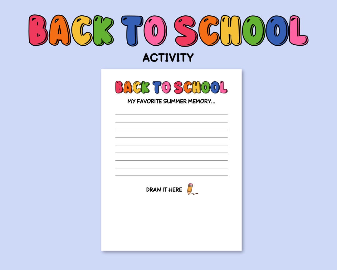 Back to School Favorite Summer Memory Activity Printable, Teacher ...