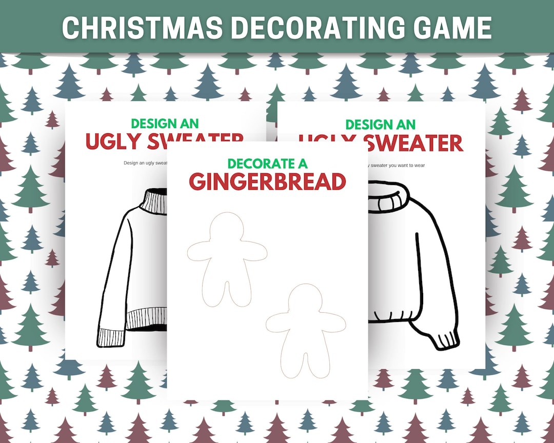 Christmas Design an Ugly Sweater and Decorate a Gingerbread Printable ...