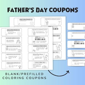 Father's Day Coupons Printable, Father's Day Crafts, Presents for Dad ...