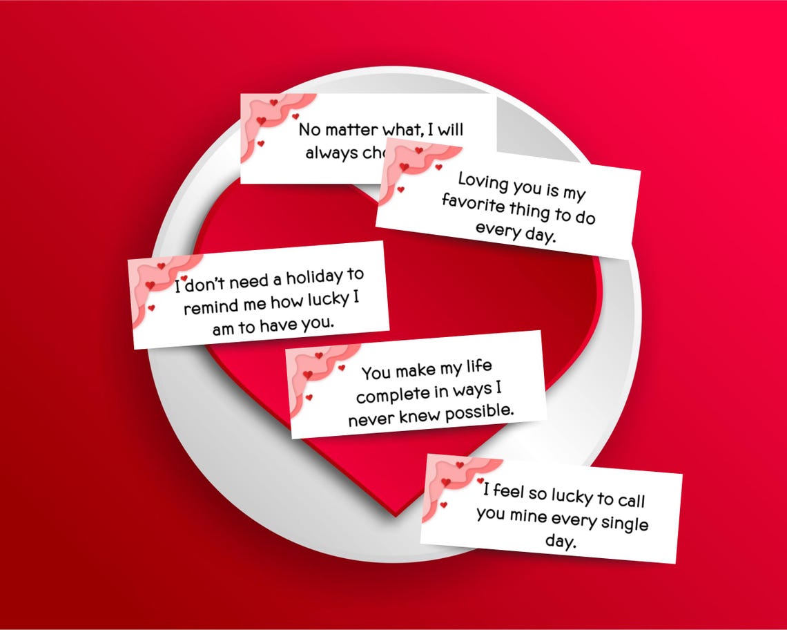 Valentine's Day Love Notes Printable, Message in a Bottle, Love Notes ...