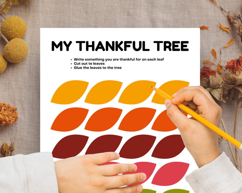 Thanksgiving My Thankful Tree Printable, Kids Activity, Gratitude ...
