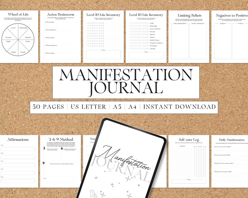 Manifestation Journal Printable, Manifestation Guide, Law of Attraction ...