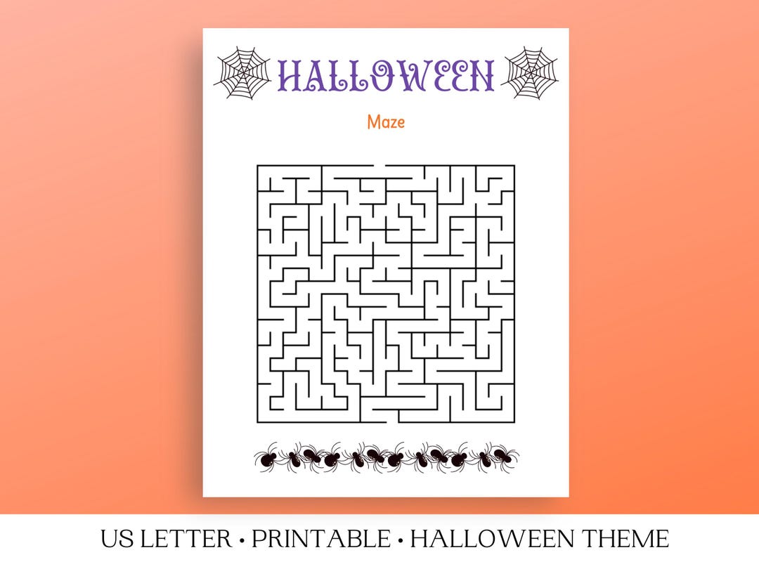Halloween Maze Printable, Halloween Activity, Family Game Night ...