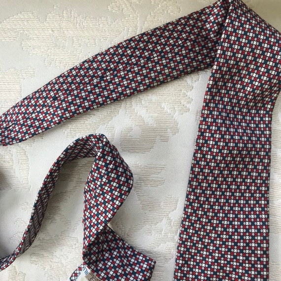 Vintage Dunhill Tailors Silk Red Blue Patterned Mens … - Gem