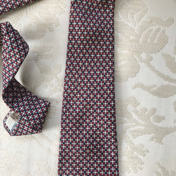 Vintage Dunhill Tailors Silk Red Blue Patterned Mens … - Gem