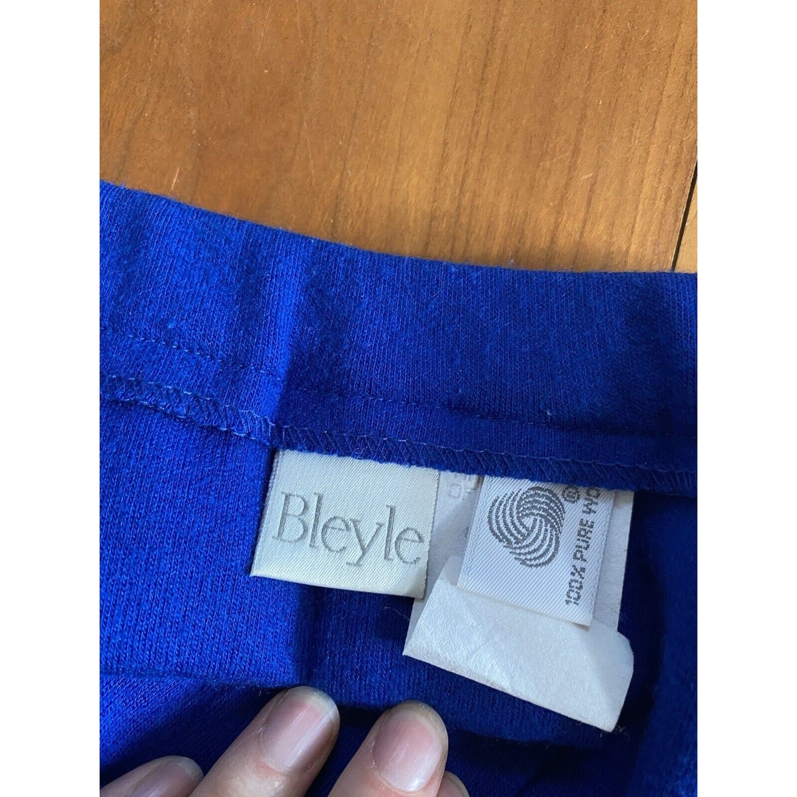 Vintage Bleyle Skirt Royal Blue Wool Pencil Mid Length 18 Stretch Waist ...