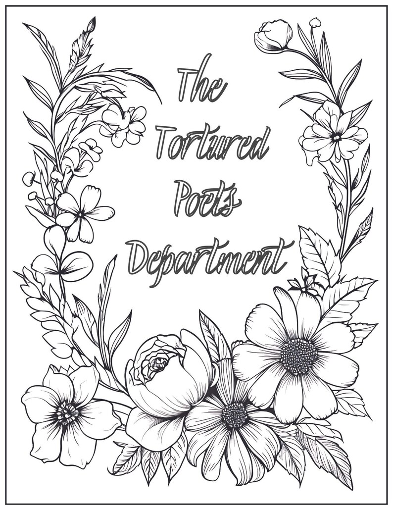 Taylor Swift the Tortured Poets Department Coloring Pages - Etsy