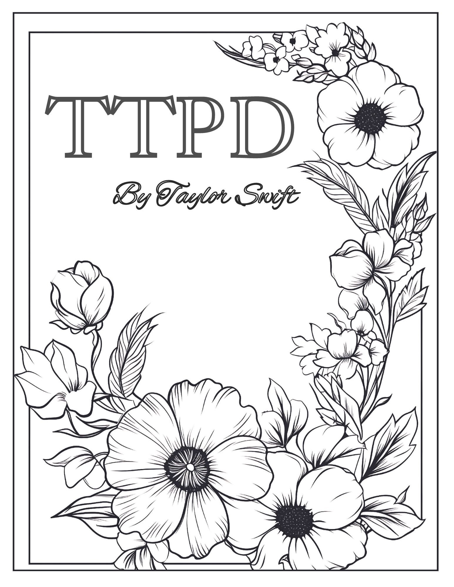 Taylor Swift the Tortured Poets Department Coloring Pages - Etsy