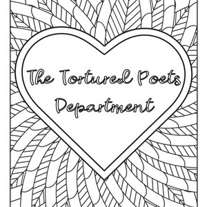 Taylor Swift the Tortured Poets Department Coloring Pages - Etsy