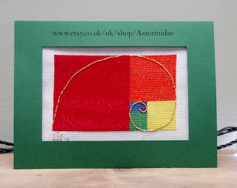 Rainbow Fibonacci Sequence Golden Spiral Easy Mini Counted Cross Stitch ...