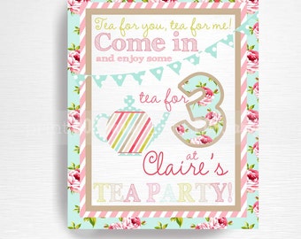 Tea Party Printable Party Package YOU Print Tea for Two Pink | Etsy