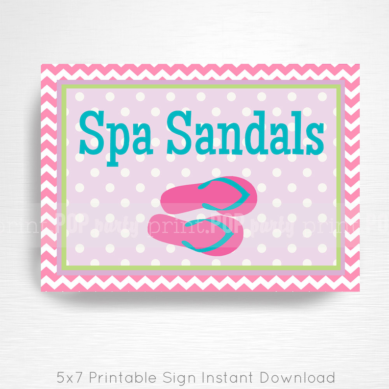 Spa Birthday Party Printable Signs Door Sign Facials Spa | Etsy