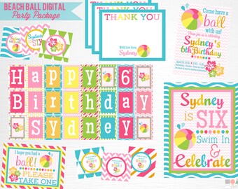 Beach Ball Garland Beach Ball Banner Summer Party Banner - Etsy