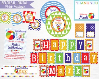 Beach Ball Garland Beach Ball Banner Summer Party Banner - Etsy