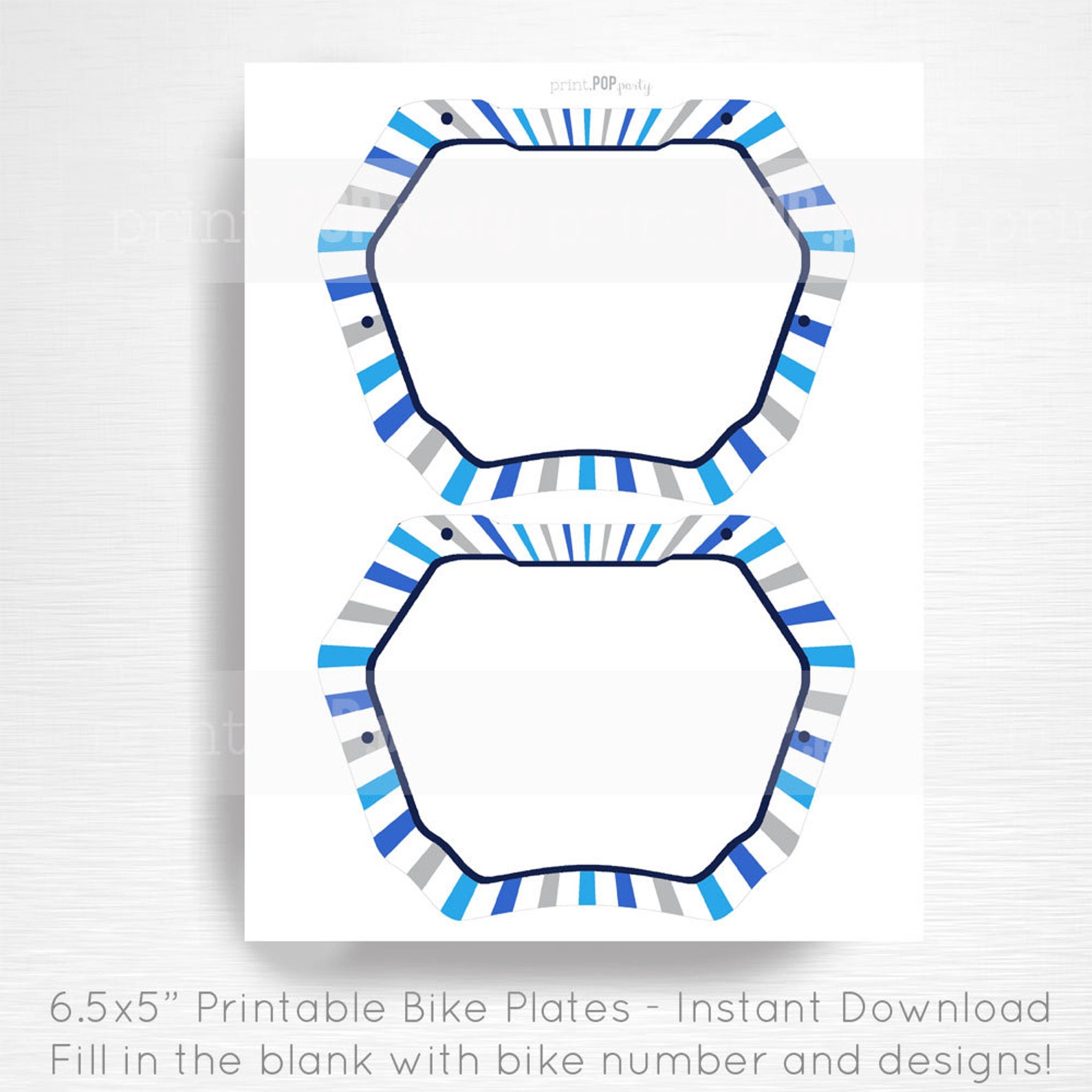 Blue BMX Birthday Party Bike Plates You Print Bike Coloring Page ...