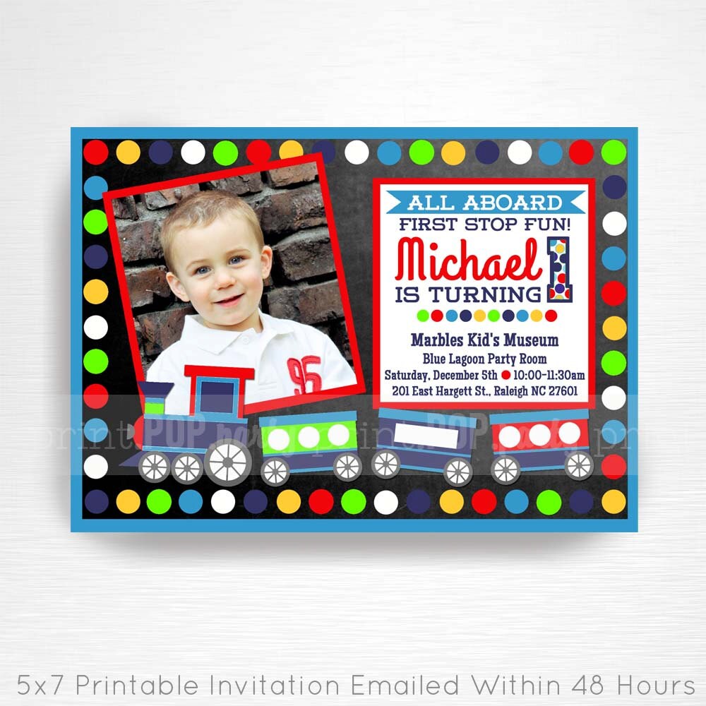 Red Yellow Green Blue Train Birthday Party Printable - Etsy