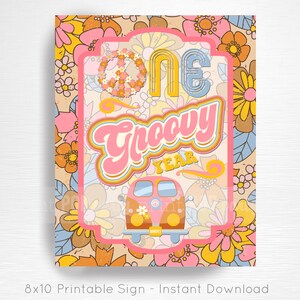 70s 60s Groovy Peace Love Birthday Party Printable Sign YOU - Etsy