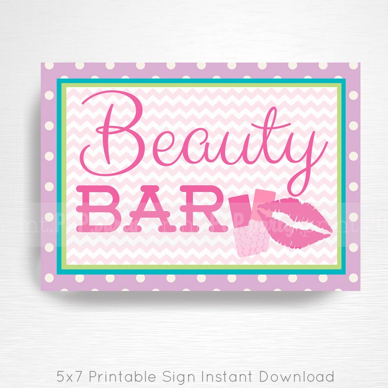 Spa Birthday Party Printable Signs Door Sign Facials Spa | Etsy