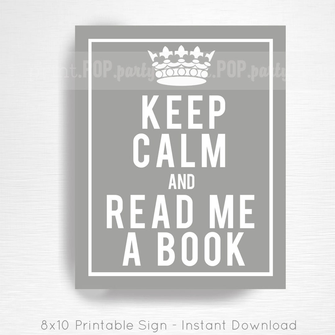 Grey Storybook Shower Printable Door Sign YOU Print Grey Keep Calm and ...