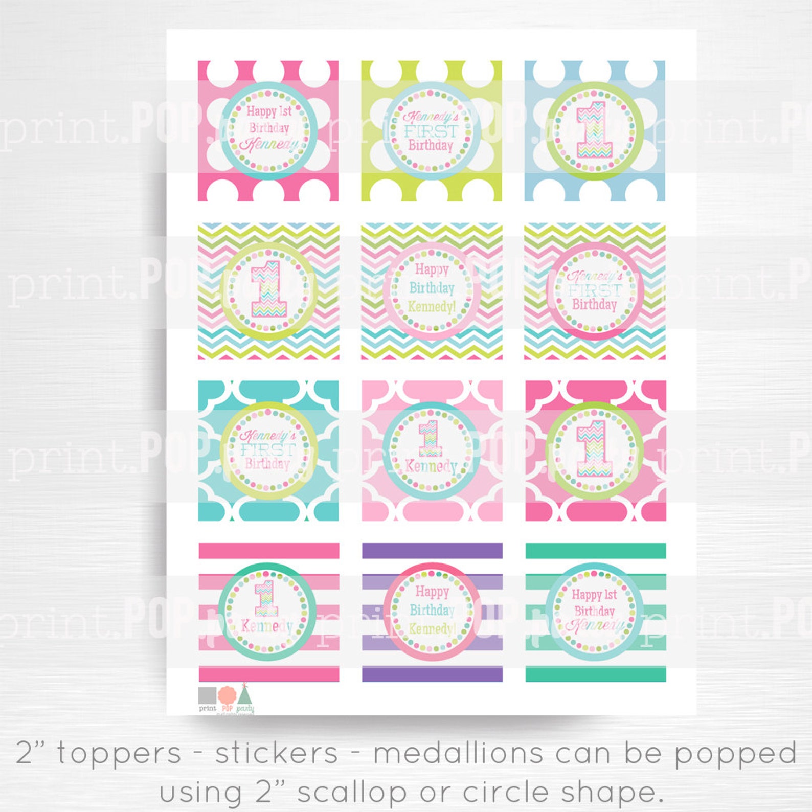 Chevron First Birthday Party Printable Package YOU Print - Etsy