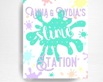 Slime Birthday Party Printable Slime Station Sign YOU Print | Etsy