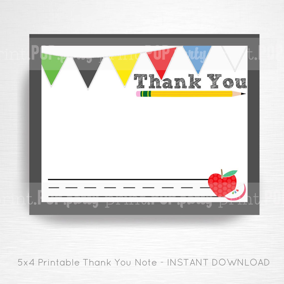 Teacher Graduation Party Printable Digital Thank You Card YOU PRINT ...