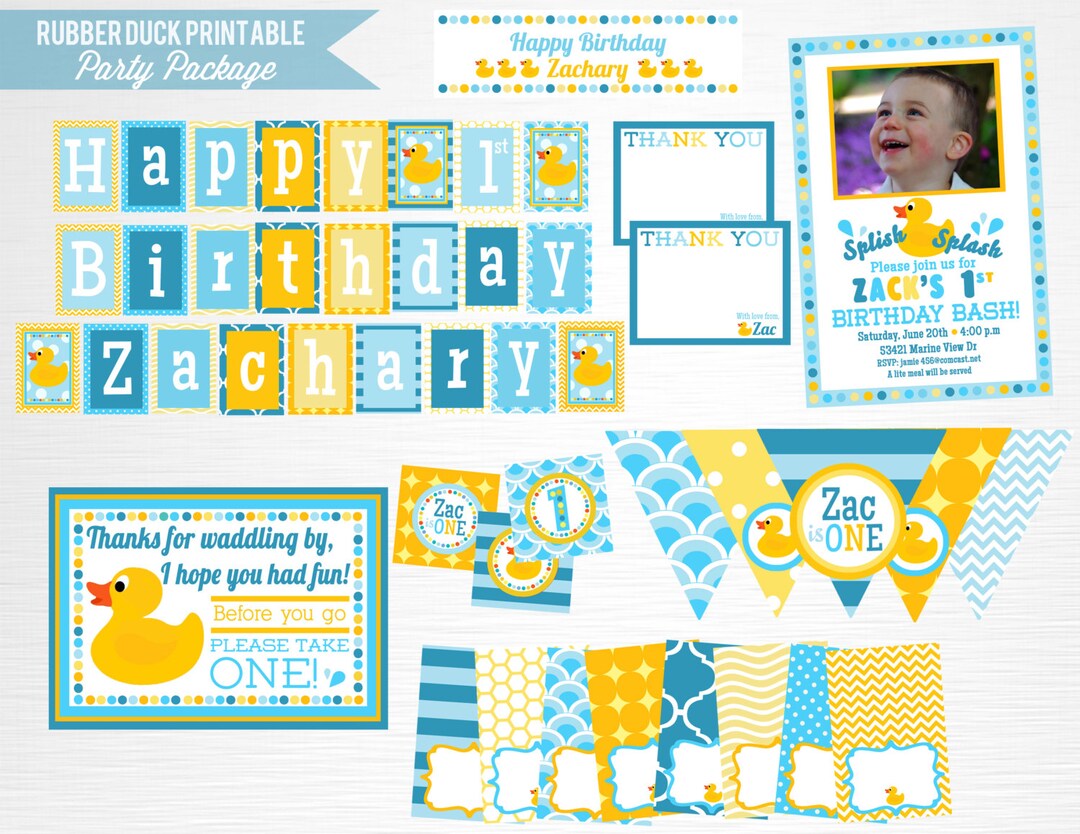 Rubber Duck Party Printable Party Package YOU PRINT - Etsy