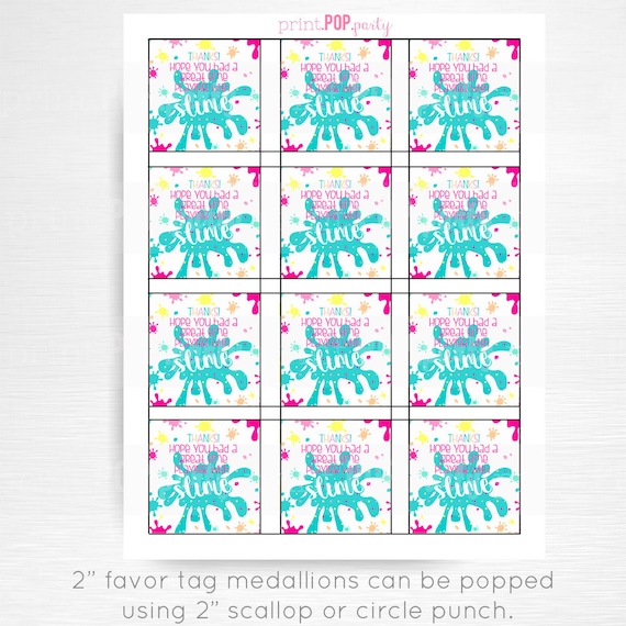 Slime Party Favor Tag Birthday Party Favors Instant Download | Etsy