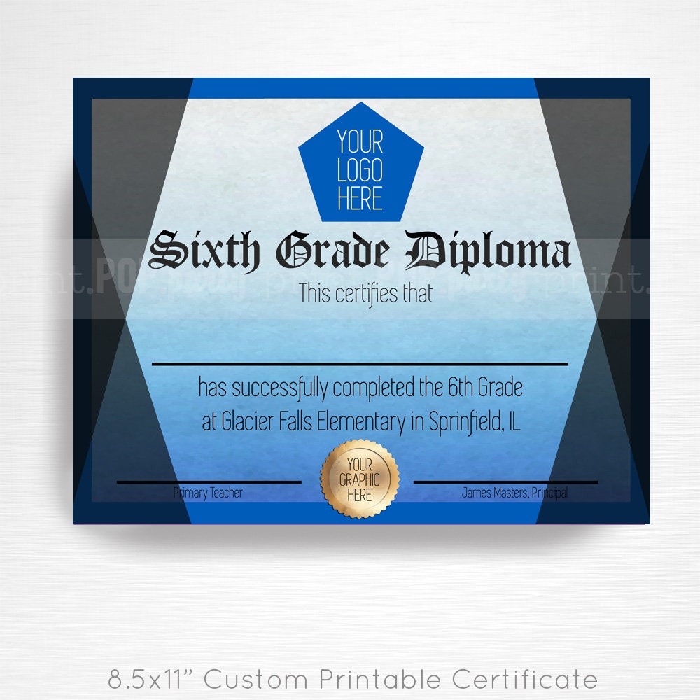 Homeschool Graduation Printable Digital Diploma Certificate | Etsy